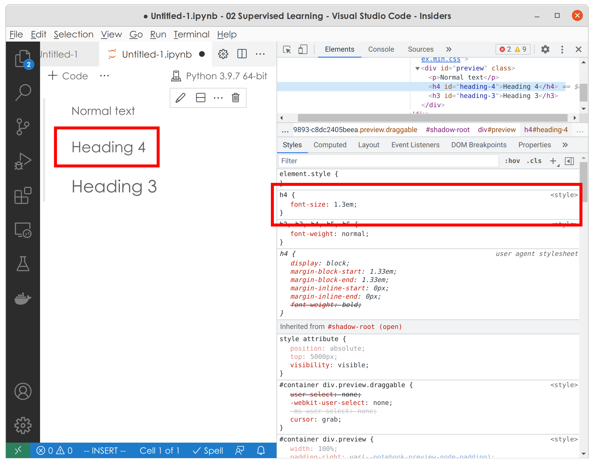 Inconsistent font rendering of markdown headers in notebooks · Issue #141310 · microsoft/vscode ...