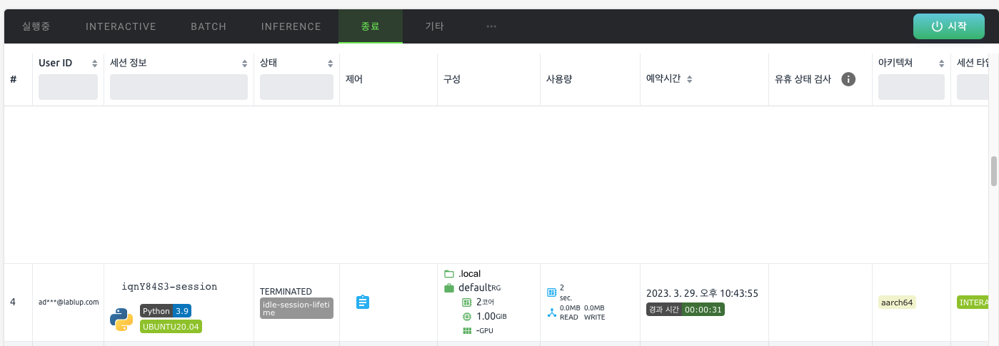 The session list UI is broken when `maskUserInfo` is true. · Issue #1669 · lablup/backend.ai ...