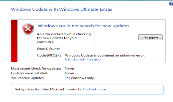 Instructions not working for Vista/Server 2008 - error 80072EFE · Issue ...