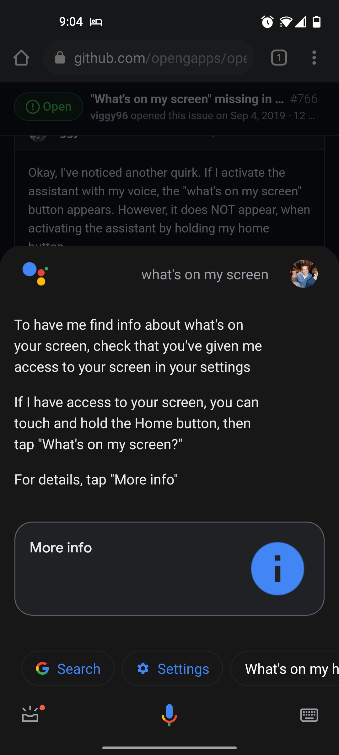 "What's on my screen" missing in Google Assistant · Issue #766 · opengapps/opengapps · GitHub