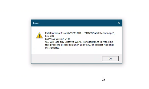 Facing fatal Internal Error with FPDCODataInterface.cpp when removing configuration/output ...