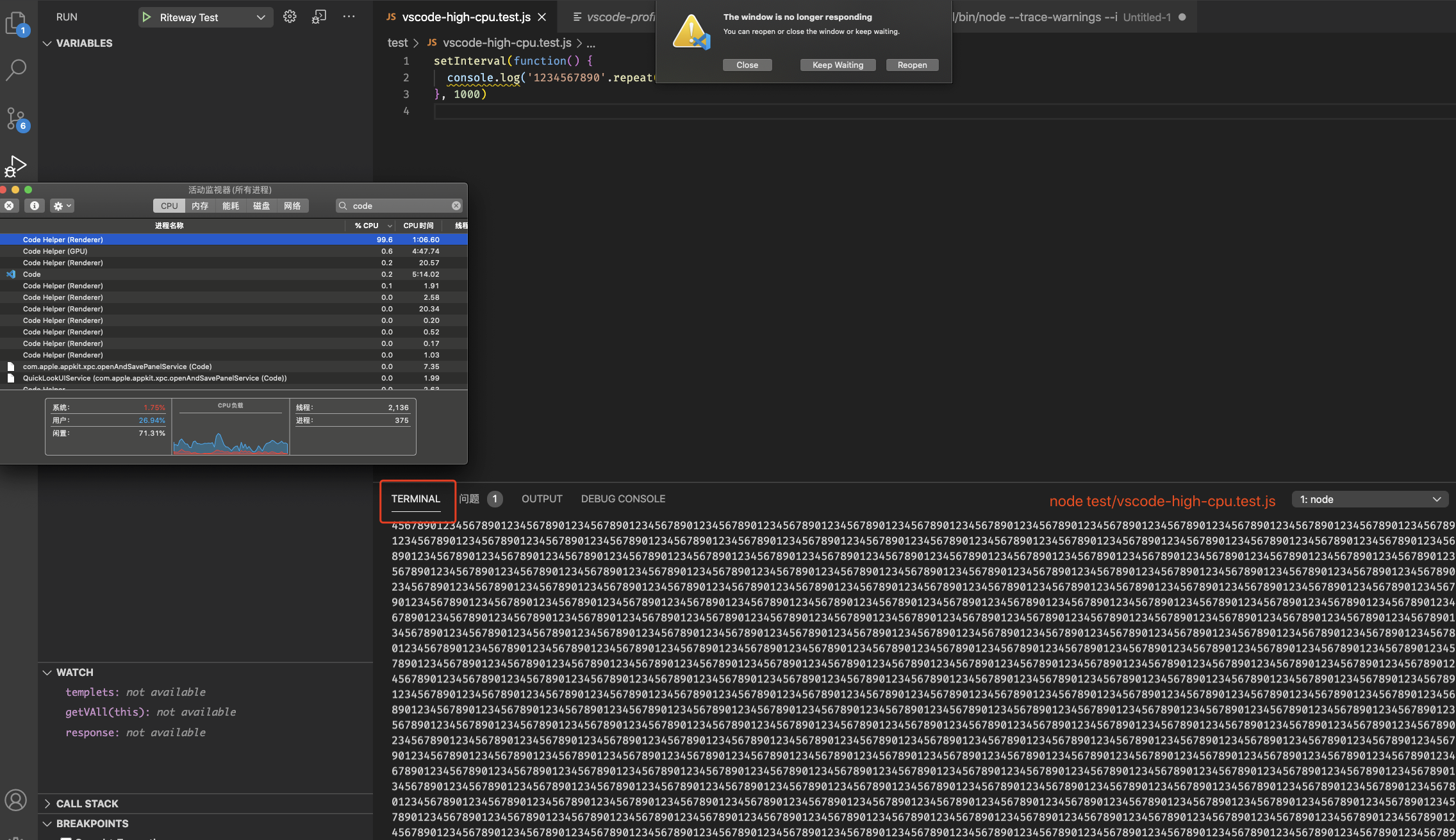 code helper renders 100% cpu · Issue #107536 · microsoft/vscode · GitHub