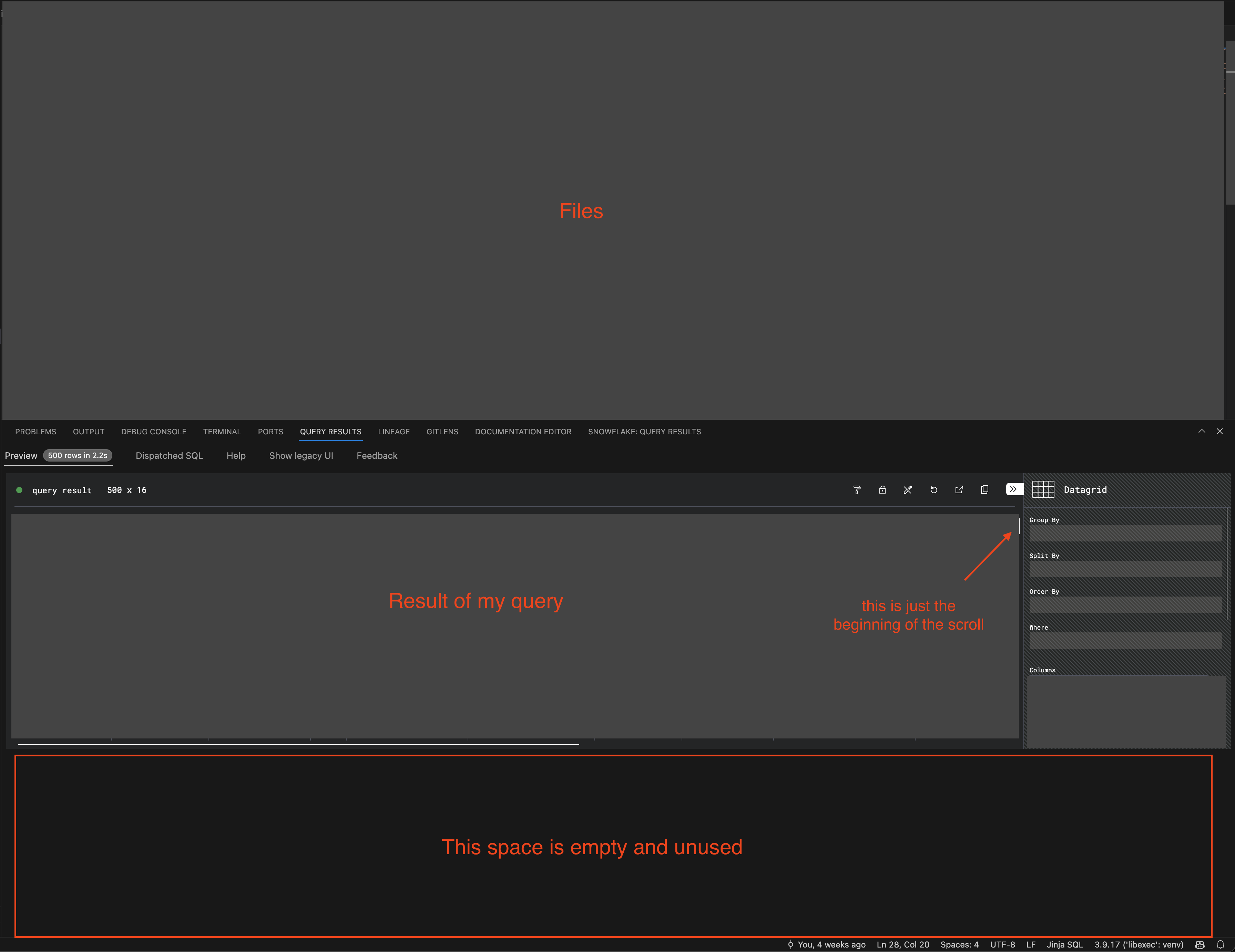 Query results adapts to panel height · Issue #664 · AltimateAI/vscode-dbt-power-user · GitHub