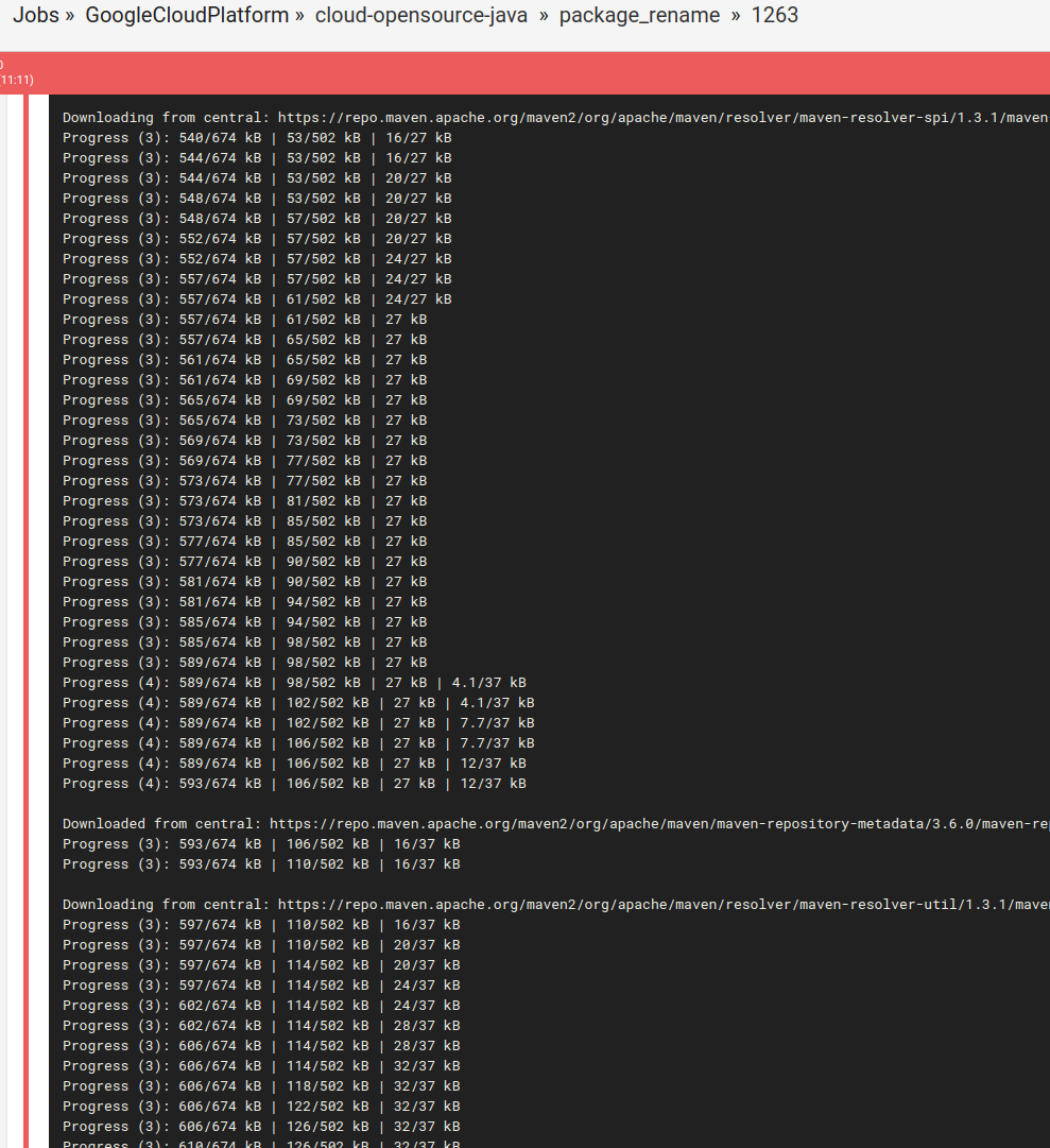 Run integration build with Maven batch mode · Issue #504 · GoogleCloudPlatform/cloud-opensource ...