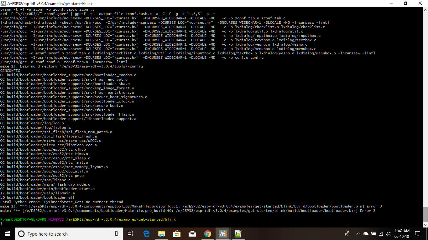 [tw 26635] Not Able To Compile Blinky Example · Issue 2525 · Espressif Esp Idf · Github