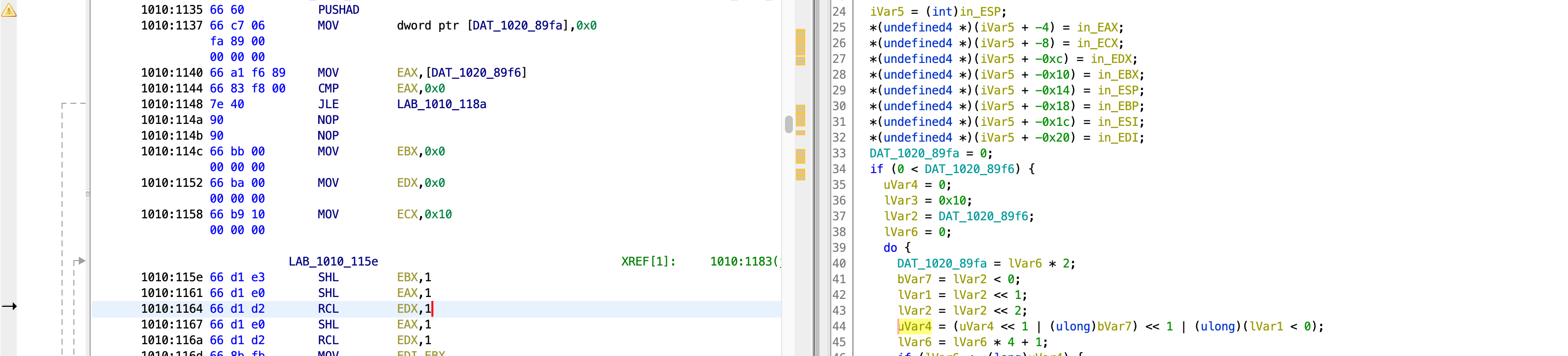 Decompiler Showing Prologue With Pushad On X86 16 Bit Targets · Issue