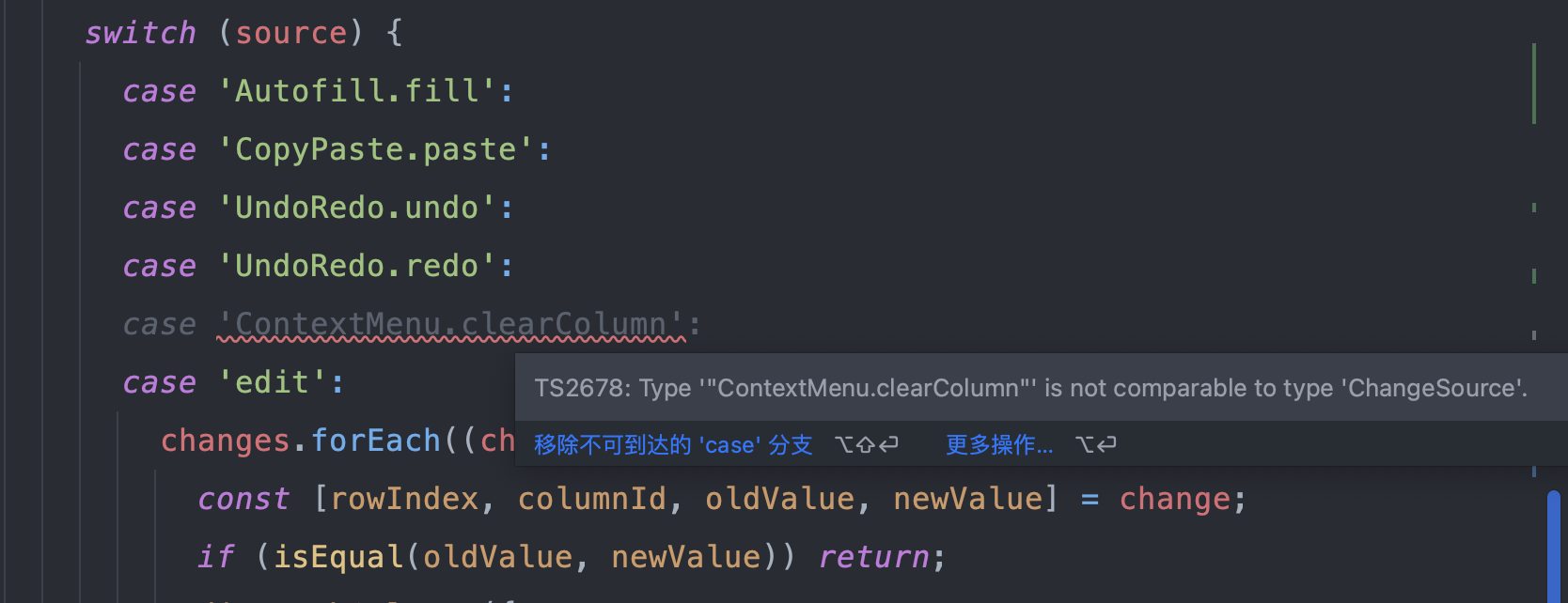 ChangeSource Type Error : ContextMenu.clearColumns -> ContextMenu.clearColumn · Issue #10261 ...