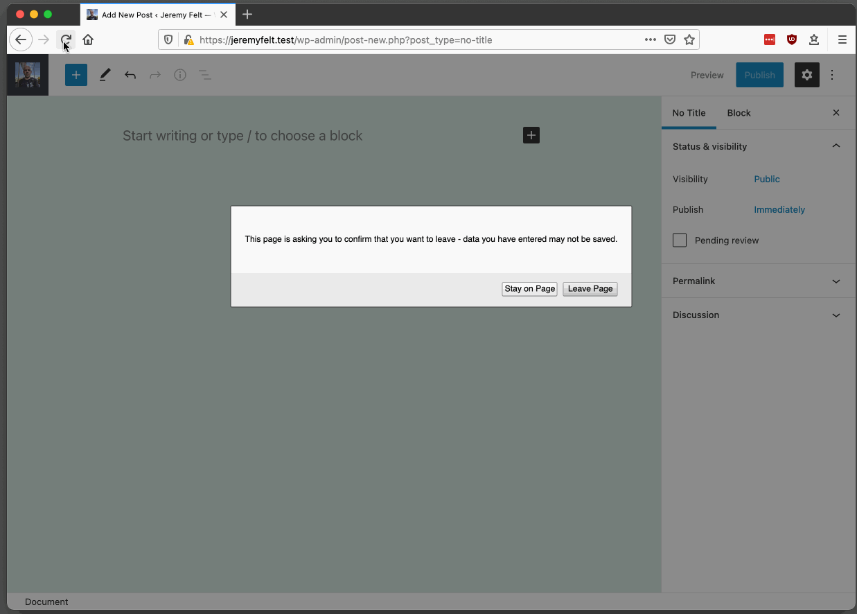Add Title Flashes On New Post Screen When Post Type Does Not Support 