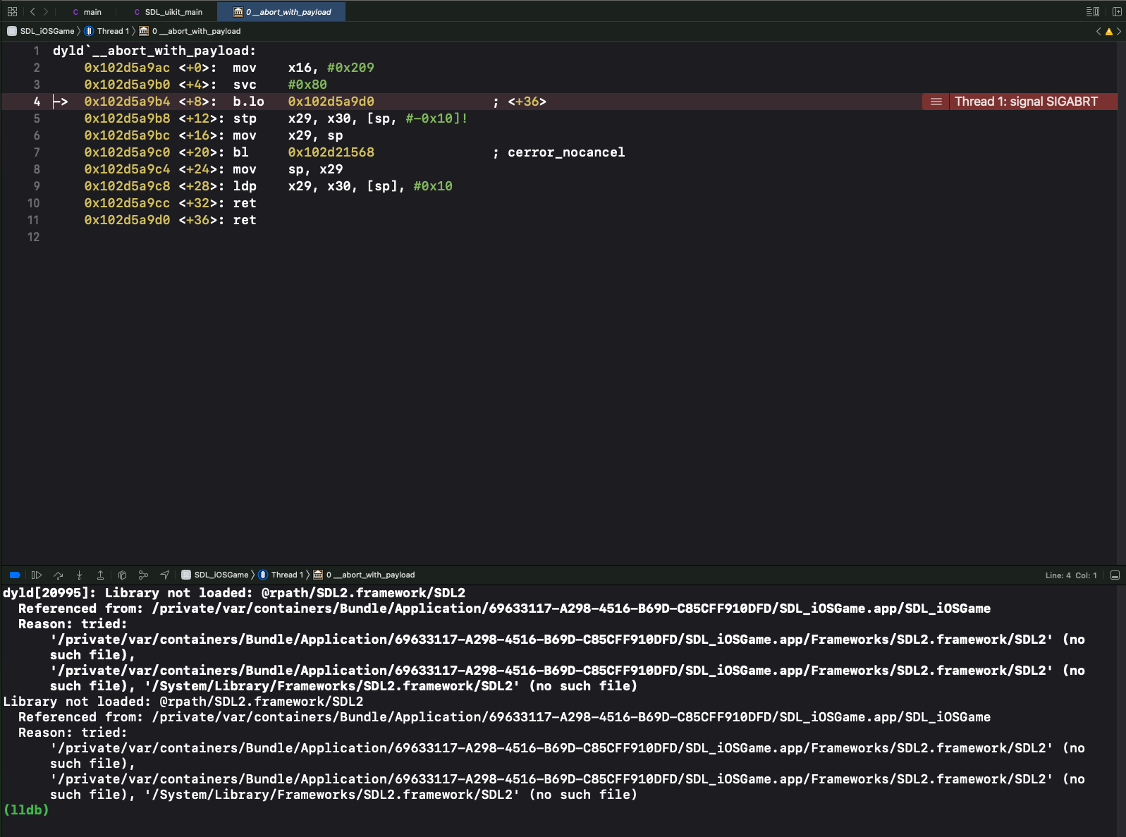 SDL iOS dyld[21053]: Library not loaded: @rpath/SDL2.framework/SDL2 · Issue #5051 · libsdl-org ...