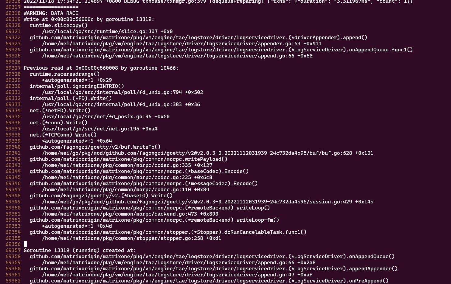 [Bug]: DATA RACE in logservicedriver · Issue #6745 · matrixorigin/matrixone · GitHub