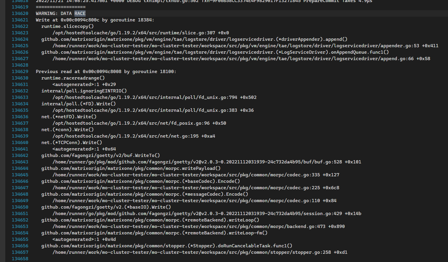 [Bug]: DATA RACE in logservicedriver · Issue #6745 · matrixorigin/matrixone · GitHub