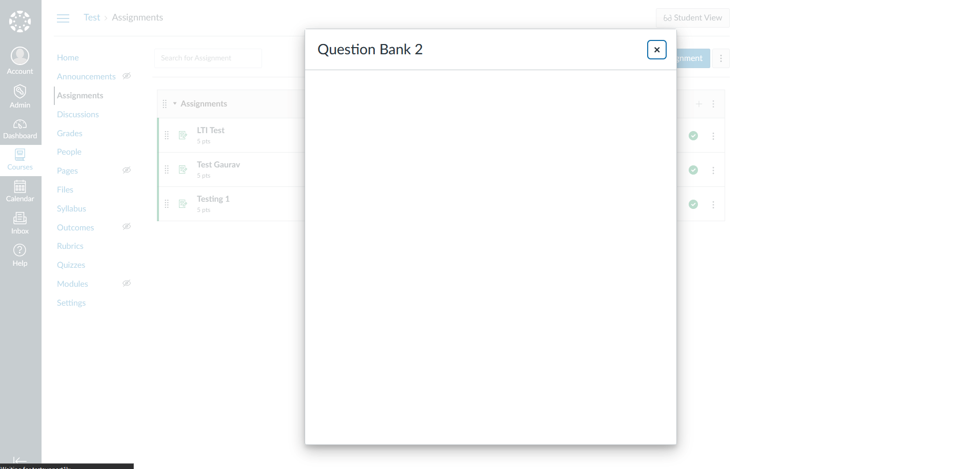 Modal width is not responsive even if the width is changed in developer setting for external LTI ...