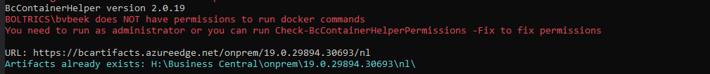 Ignore Import-Module error about 'Check-BcContainerHelperPermissions ...