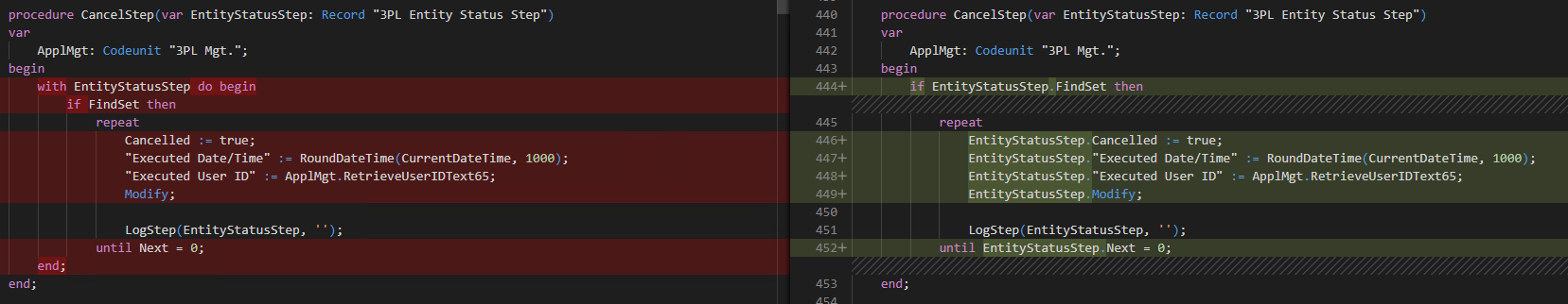 Formatting result after using "Remove 'with' usage" · Issue #188 · anzwdev/al-code-outline · GitHub