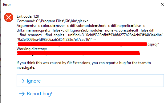Nbug Exception After Select A Csproj File · Issue 10360 · Gitextensionsgitextensions · Github