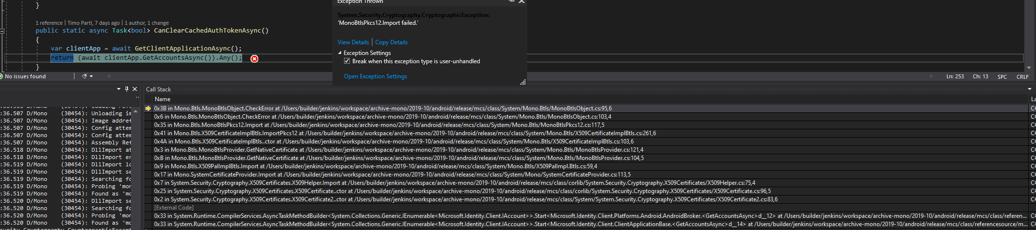 [Bug] CryptographicException when using Android Broker · Issue #1683 · AzureAD/microsoft ...