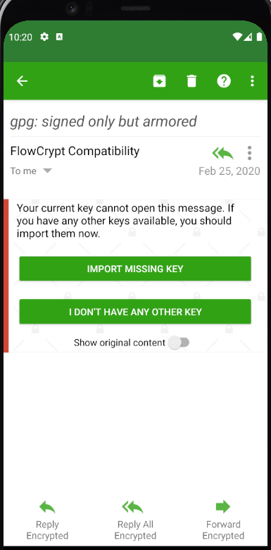 Migration to PGPainless. Message details. "gpg: signed only but armored" · Issue #1459 ...
