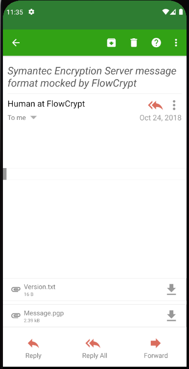 Migration to PGPainless. Message details. "Symantec Encryption Server message format mocked by ...
