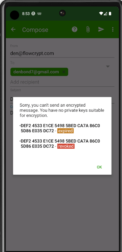 show a distinct error when message cannot be sent becuase my own key is expired · Issue #1292 ...