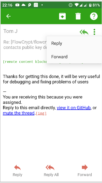 reply/reply-all/forward options on top · Issue #693 · FlowCrypt/flowcrypt-android · GitHub