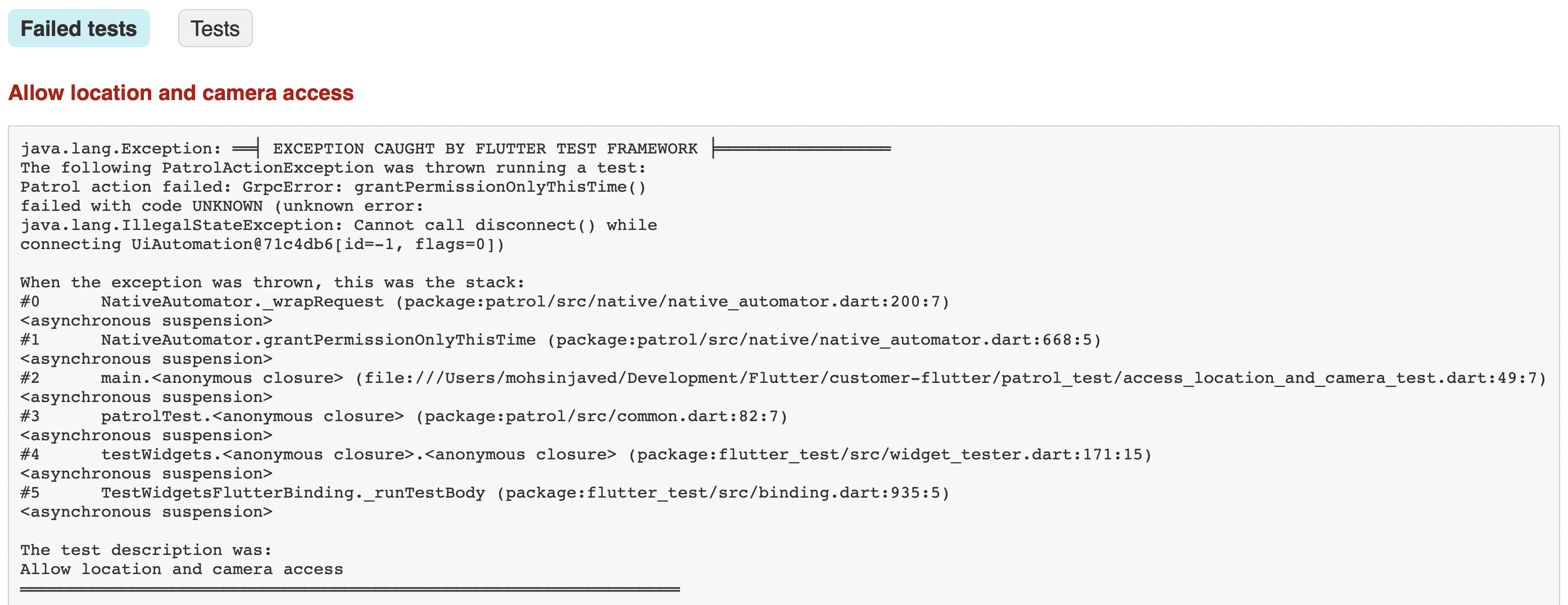 $.native.grantPermissionOnlyThisTime(); is not working on emulator pixel 6 pro API 30 · Issue ...