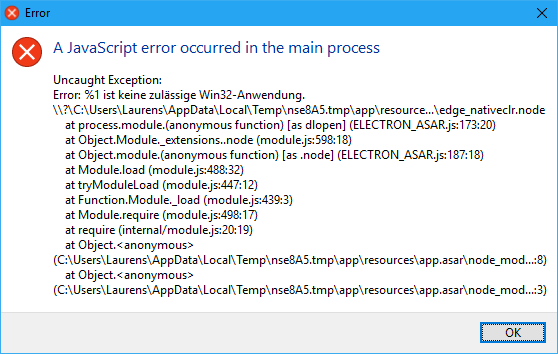 Not A Valid Wind32 Application Error · Issue 552 · Tjanczuk Edge · Github