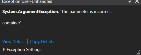 NavigationView PaneDisplayMode="Top" throws exception "The parameter is incorrect" container ...