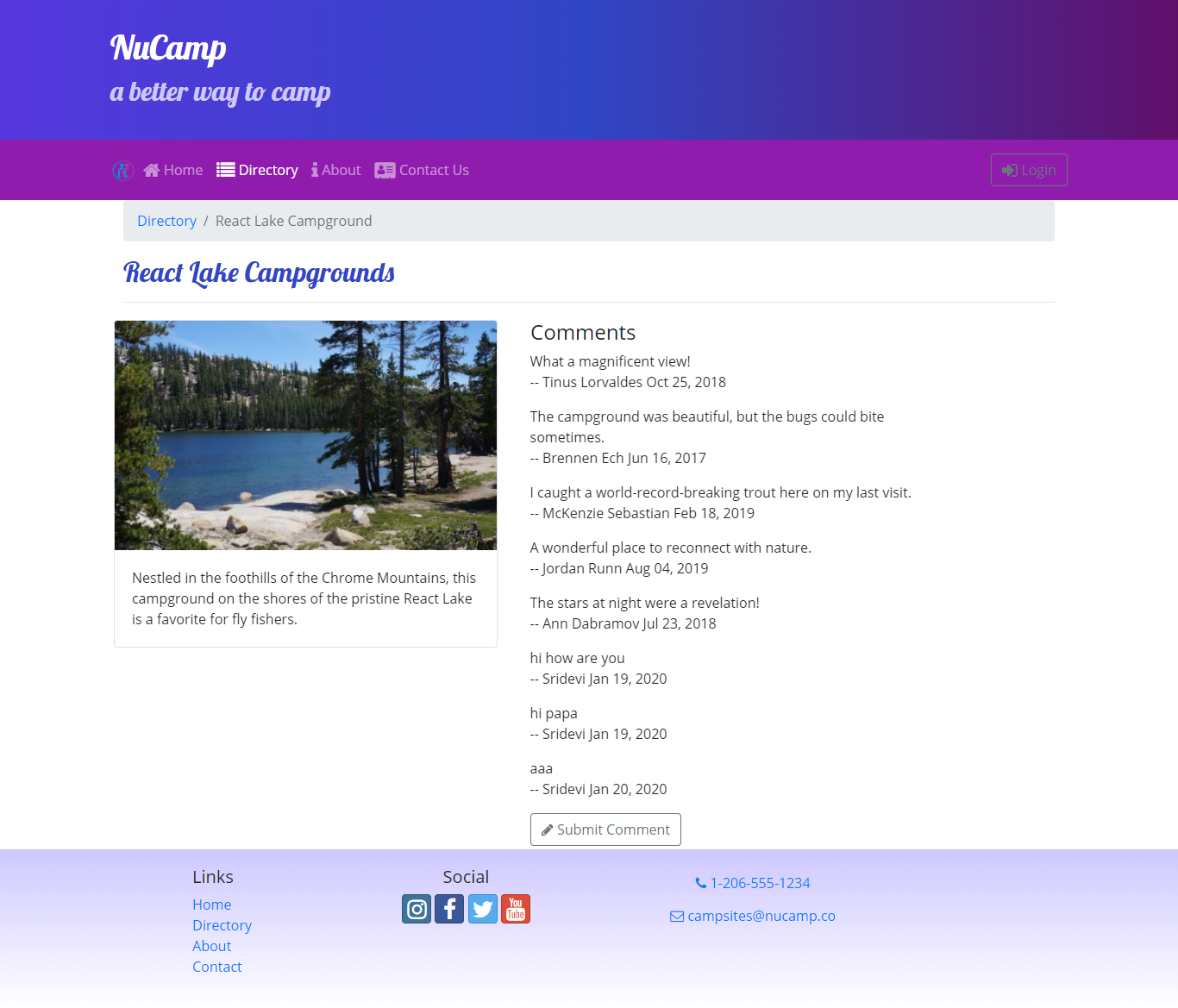 GitHub - Sridevi2014/nucampsitereactapp: react-NucampSite