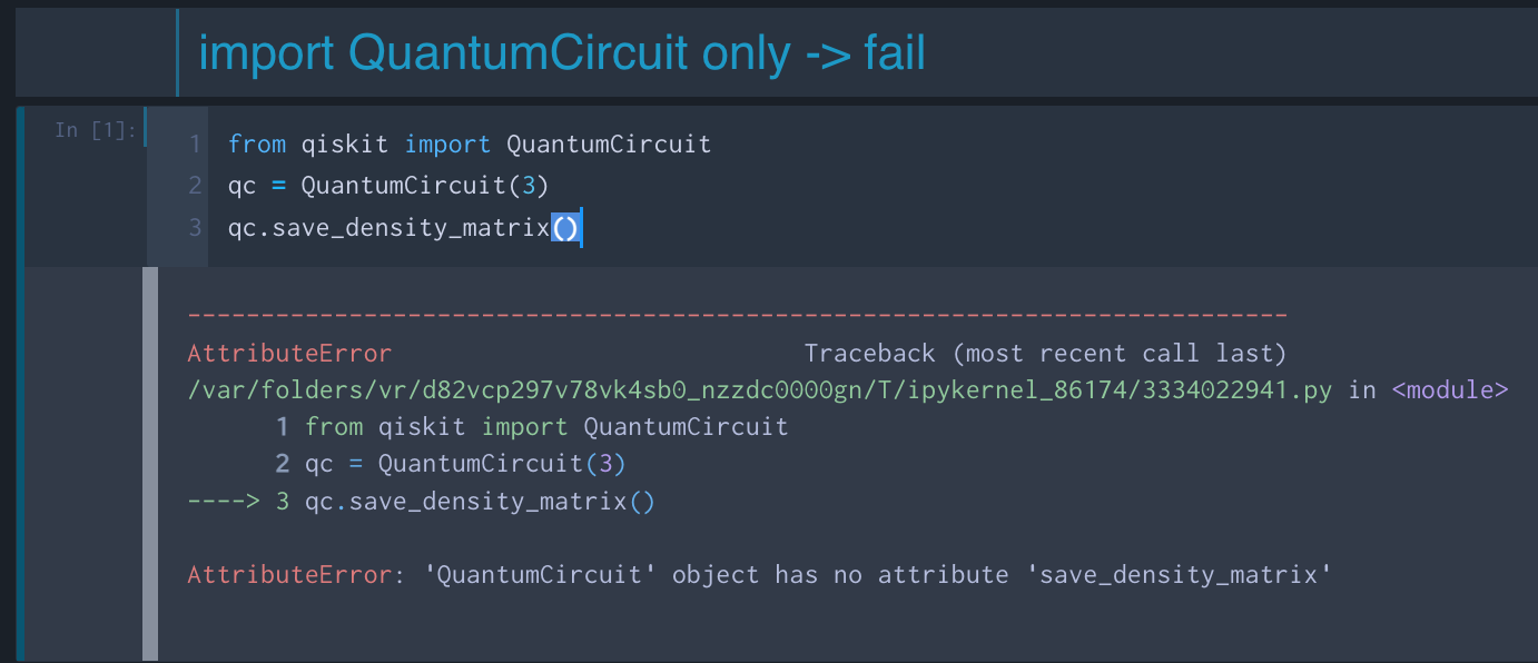 Quantumcircuitsavedensitymatrix Method Does Not Work Unless The 