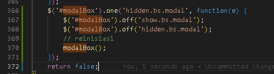 Bug/error: modalBox hanya sekali tampil dan tidak berubah jika halaman tidak di refresh · Issue ...