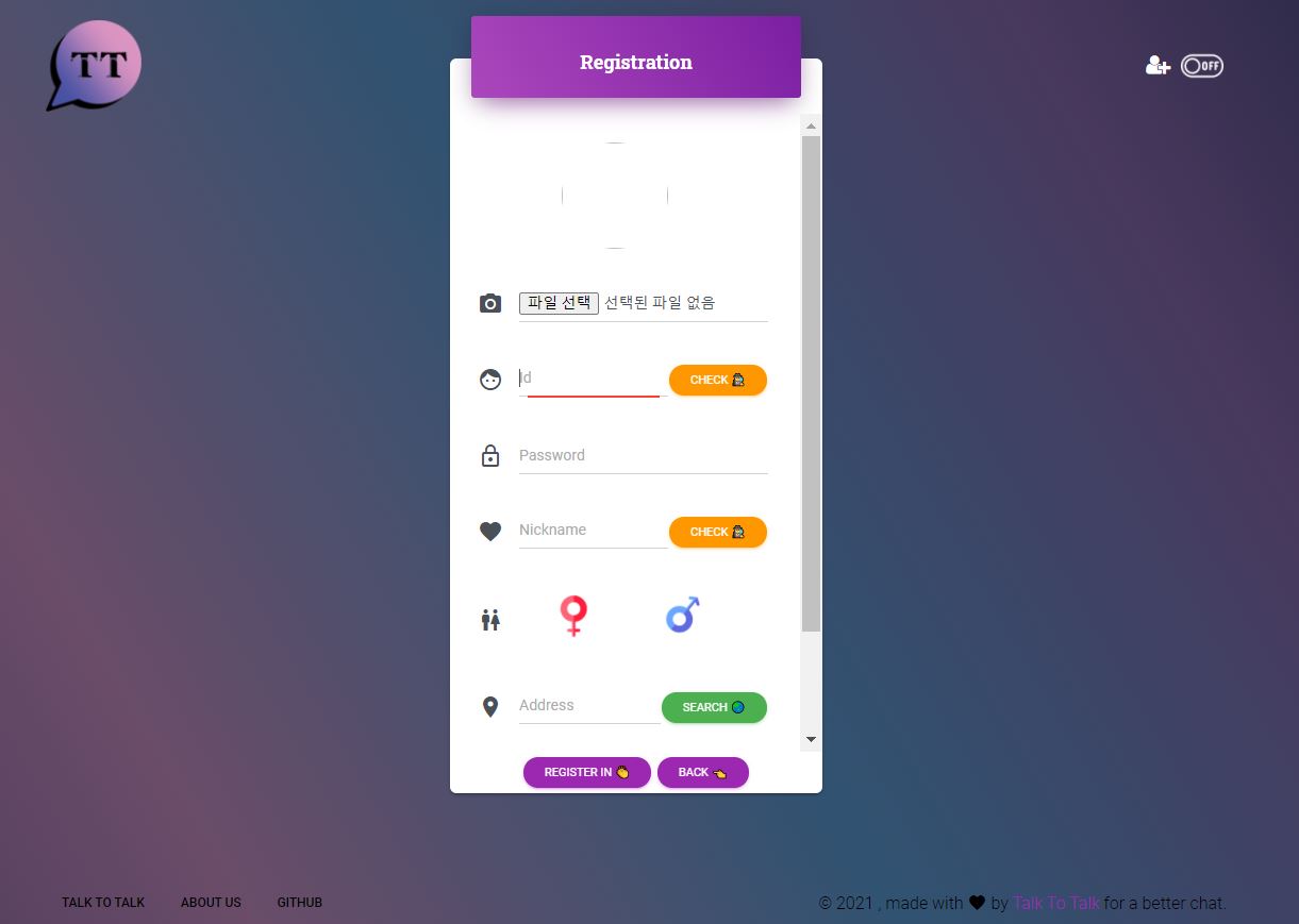 GitHub - heejungjung/TalkToTalk: Spring boot websocket chat site