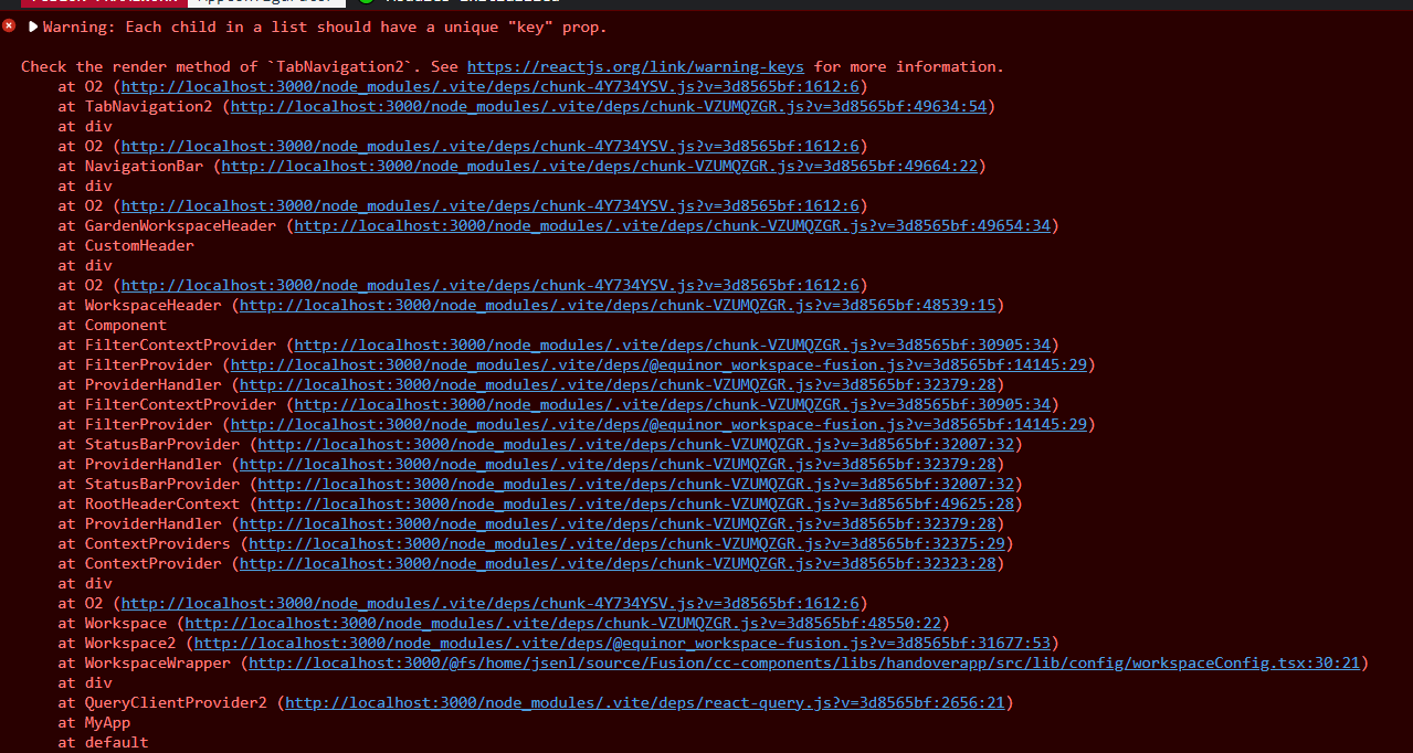Unique key warning · Issue #262 · equinor/fusion-workspace · GitHub