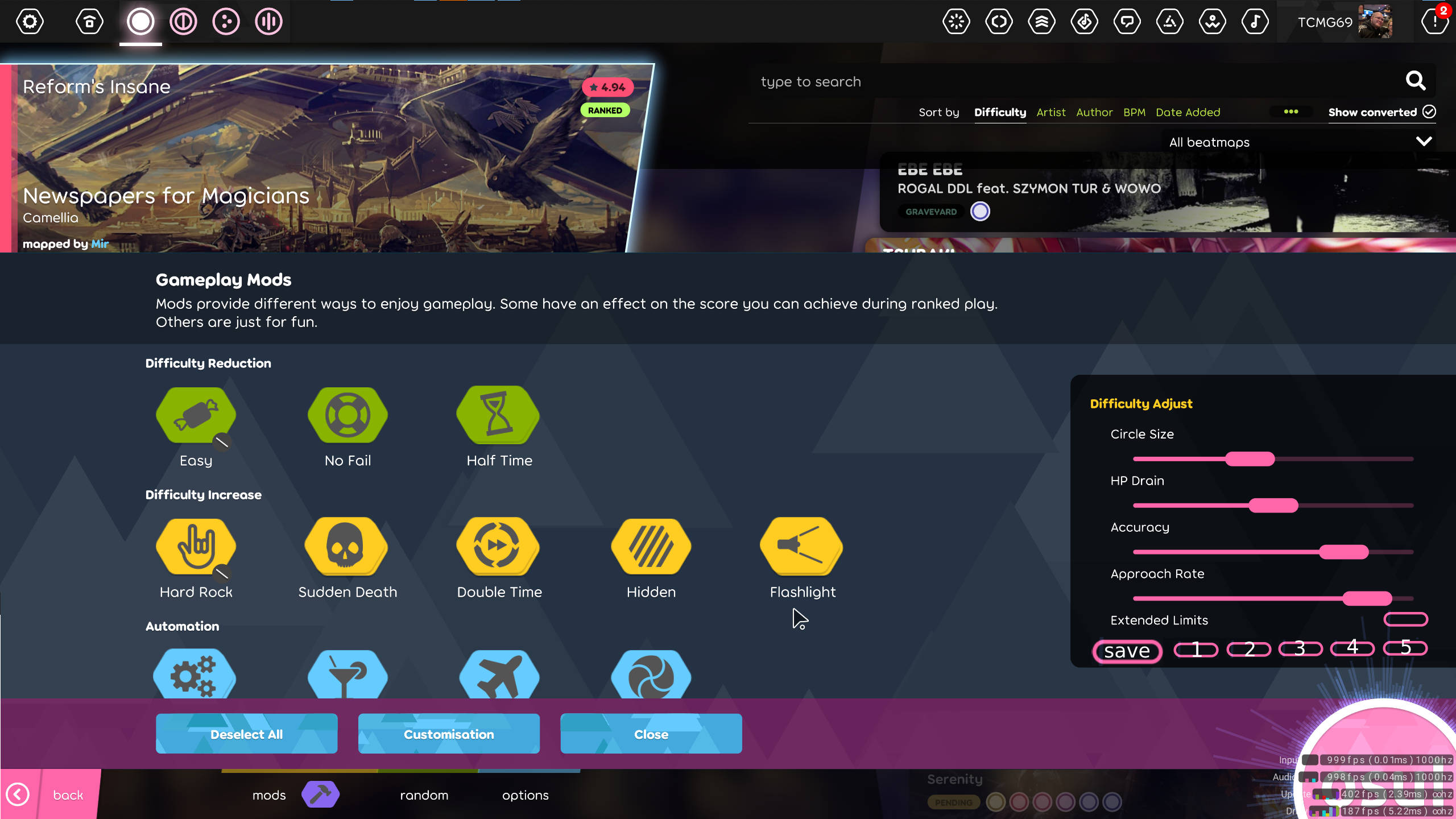 Mod Difficulty Adjust Save Presets · ppy osu · Discussion #16276 · GitHub