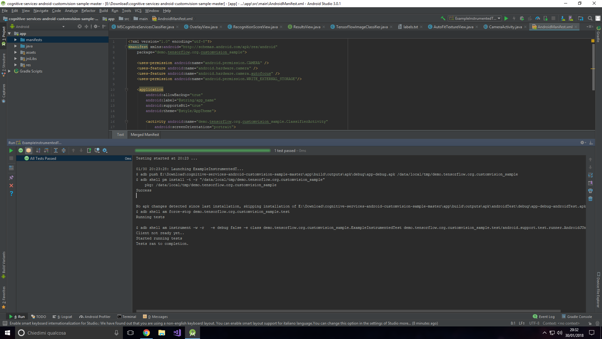 Camera issue · Issue #4 · Azure-Samples/cognitive-services-android-customvision-sample · GitHub