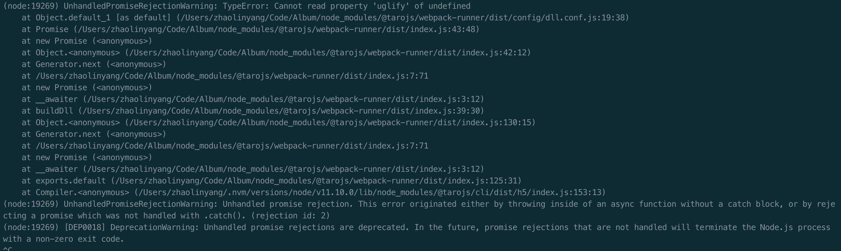 Taro v1.3.0-beta.6 编译h5出现 uglify of undefined · Issue #3311 · NervJS/taro · GitHub