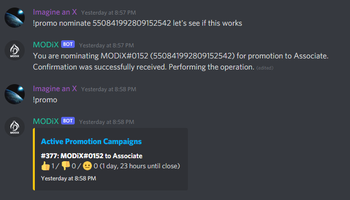[bug] Can Nominate Bots For Promotion · Issue 876 · Discord Csharp Modix · Github