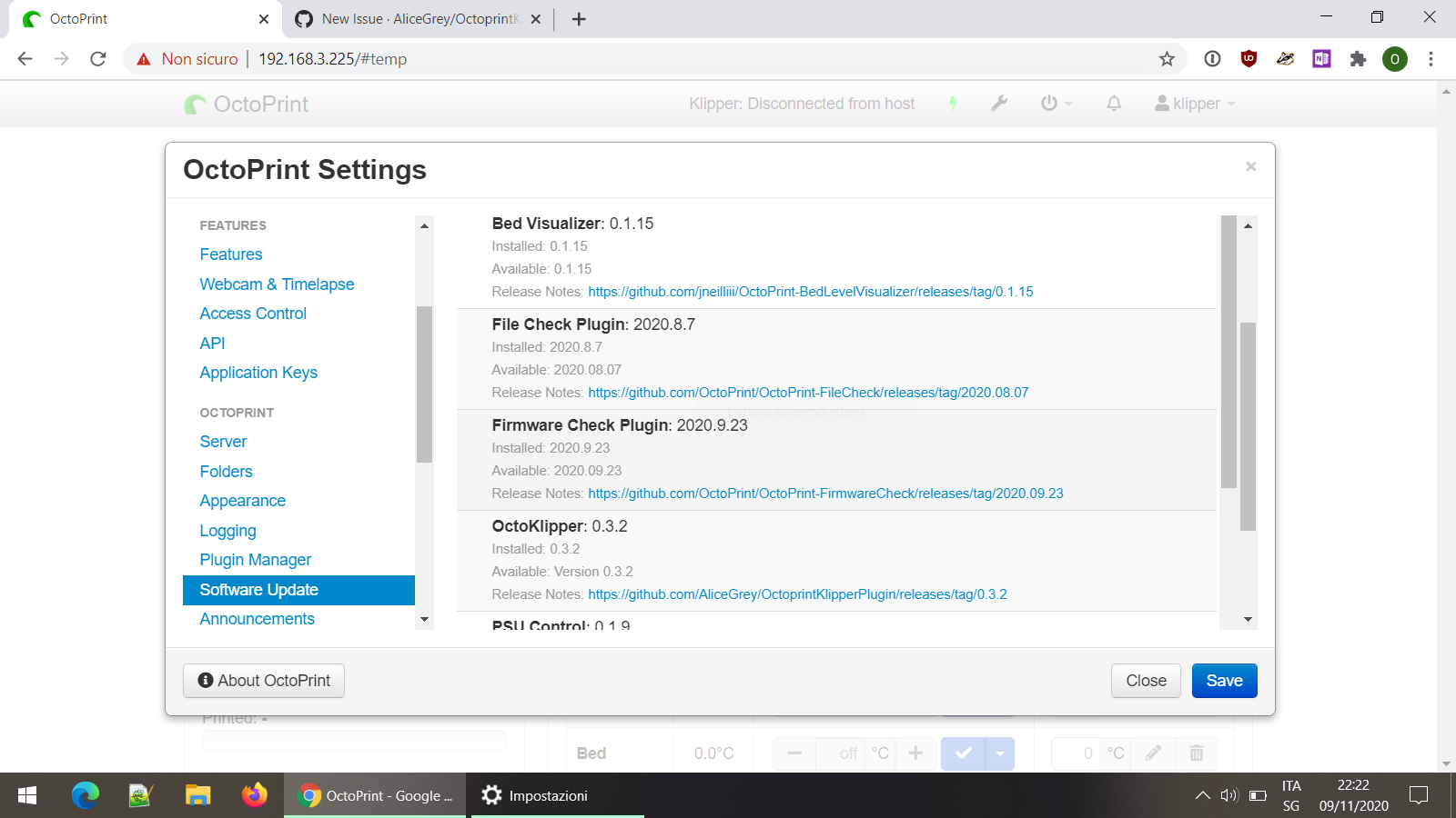 Plugin list and Software update list extends beyond the configuration window · Issue #3801 ...