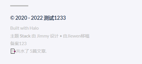 建议加上halo的全局footer · Issue #7 · jiewenhuang/halo-theme-stack · GitHub
