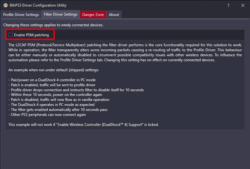 "Enable PSM patching" re-enables itself on reboot · Issue #73 · nefarius/BthPS3 · GitHub