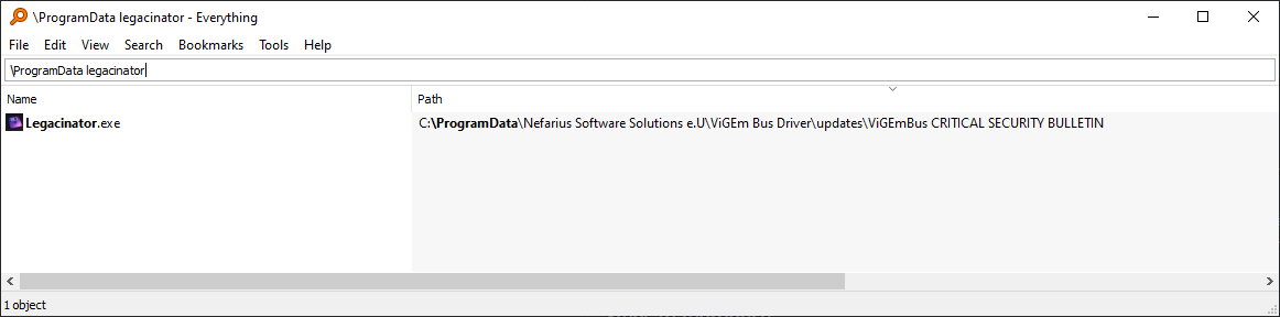Legacinator hangs indefinitely with "window has stopped responding ...