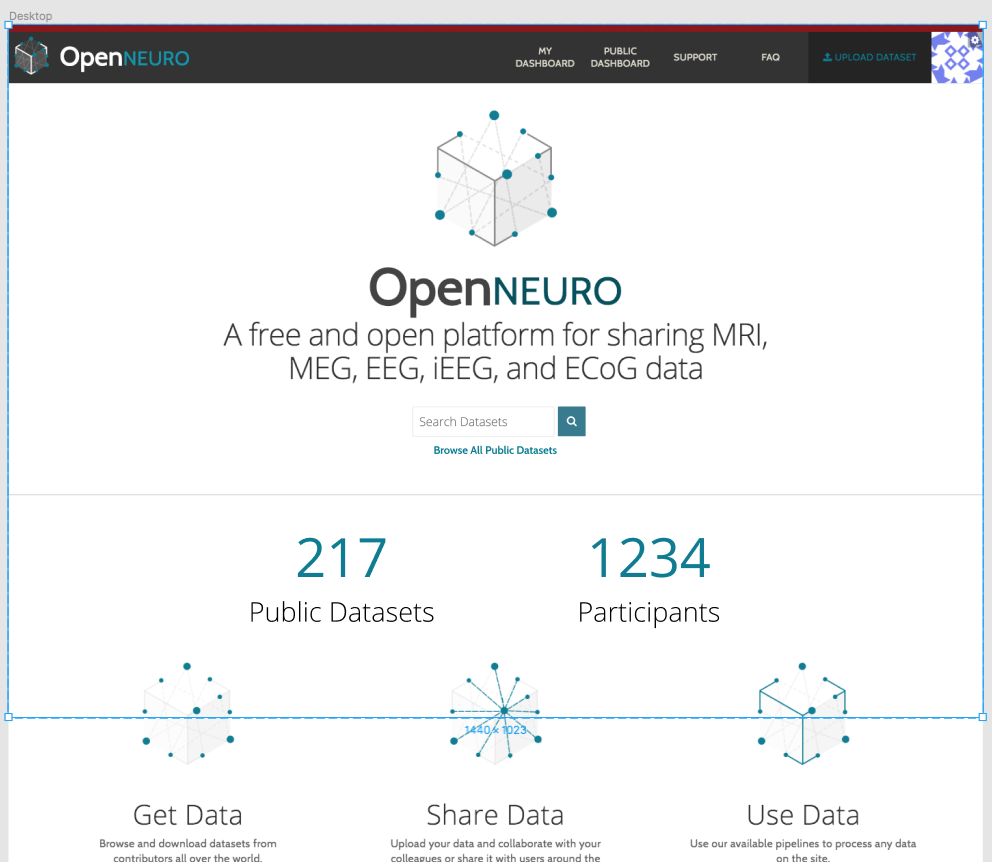Add the dataset count and total participants shared in public DS to the ON main landing page ...