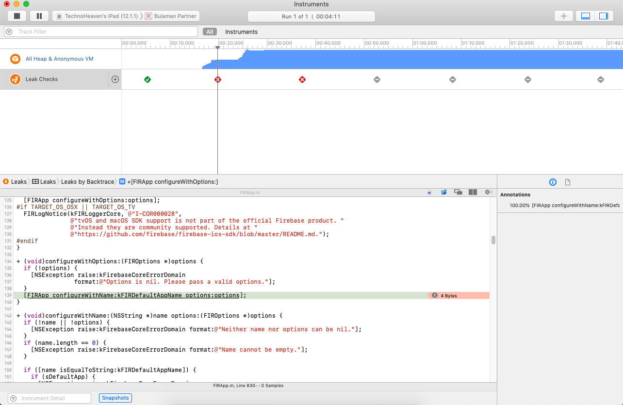 memory leak: [FIRApp configureWithName: KFIRDeafultAppName options:options] · Issue #3106 ...