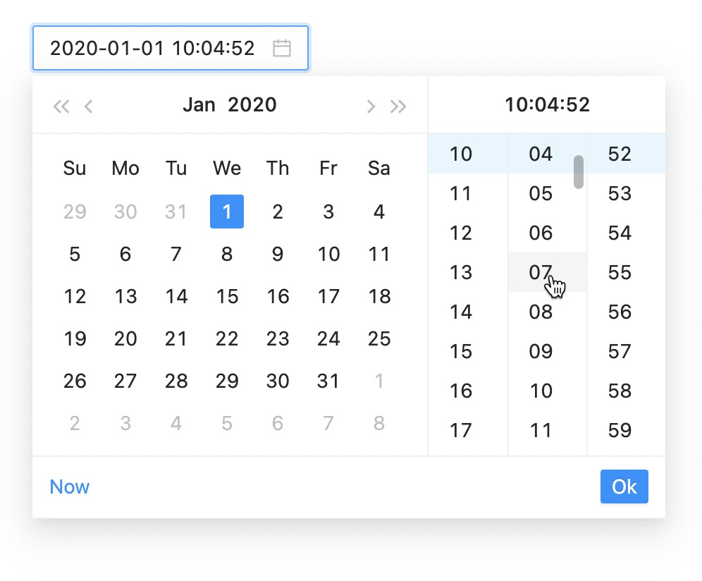 DataPicker (with showTime = true)，the date is reset to this today when the time is selected ...