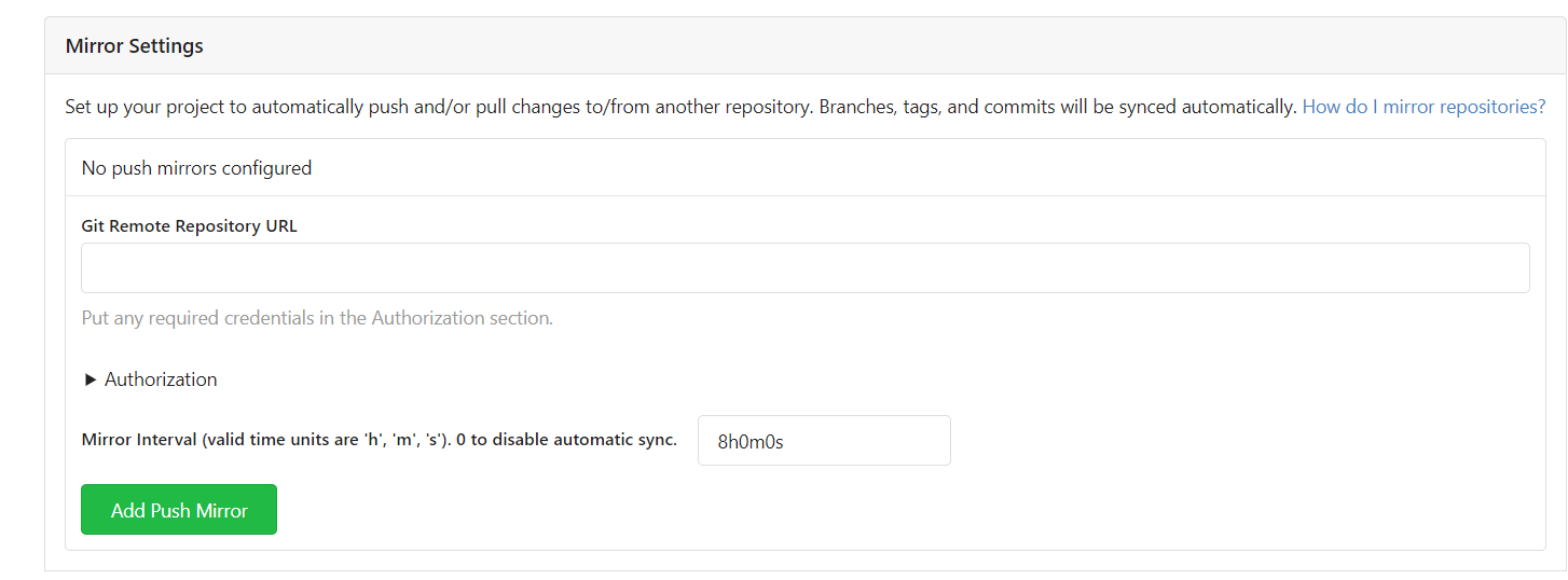 Switch a non-mirrored repository to mirrored repository · Issue #17270 · go-gitea/gitea · GitHub