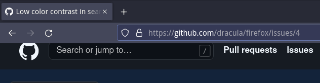 Low color contrast in search bar while selected · Issue #4 · dracula ...