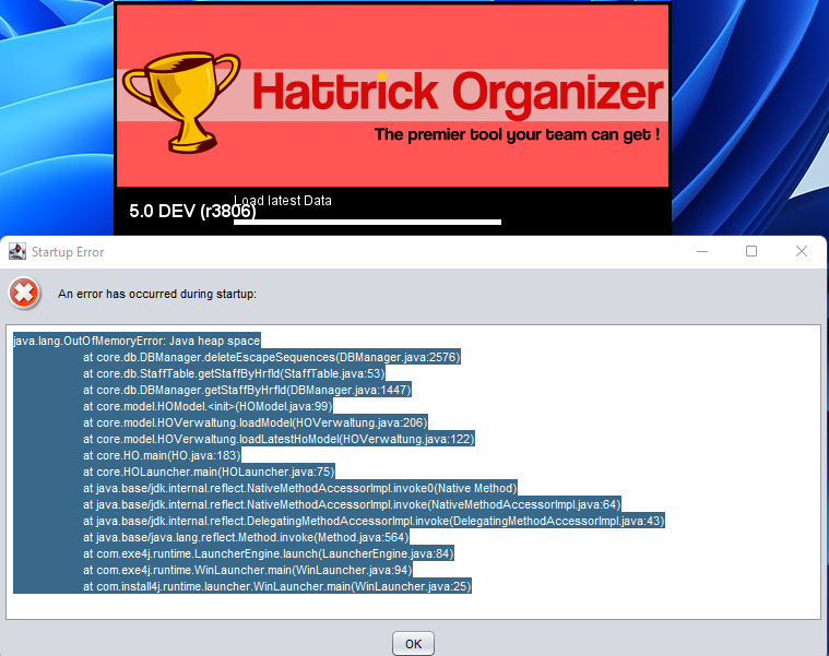[BUG] Startup Error · Issue #1226 · ho-dev/HattrickOrganizer · GitHub