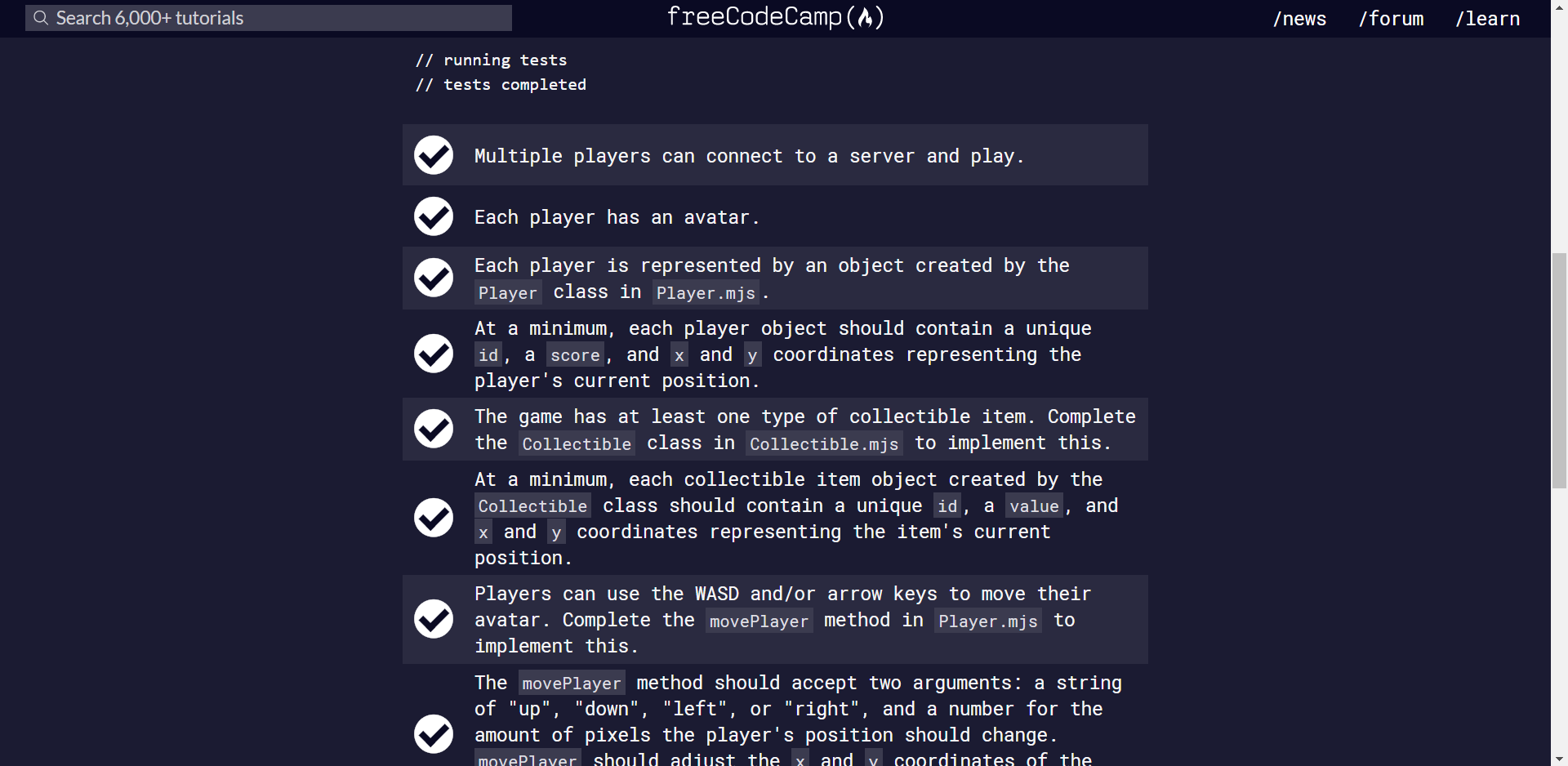 Infosec 5 Multiplayer Game Project Broken Tests · Issue 39481 · Freecodecampfreecodecamp · Github 