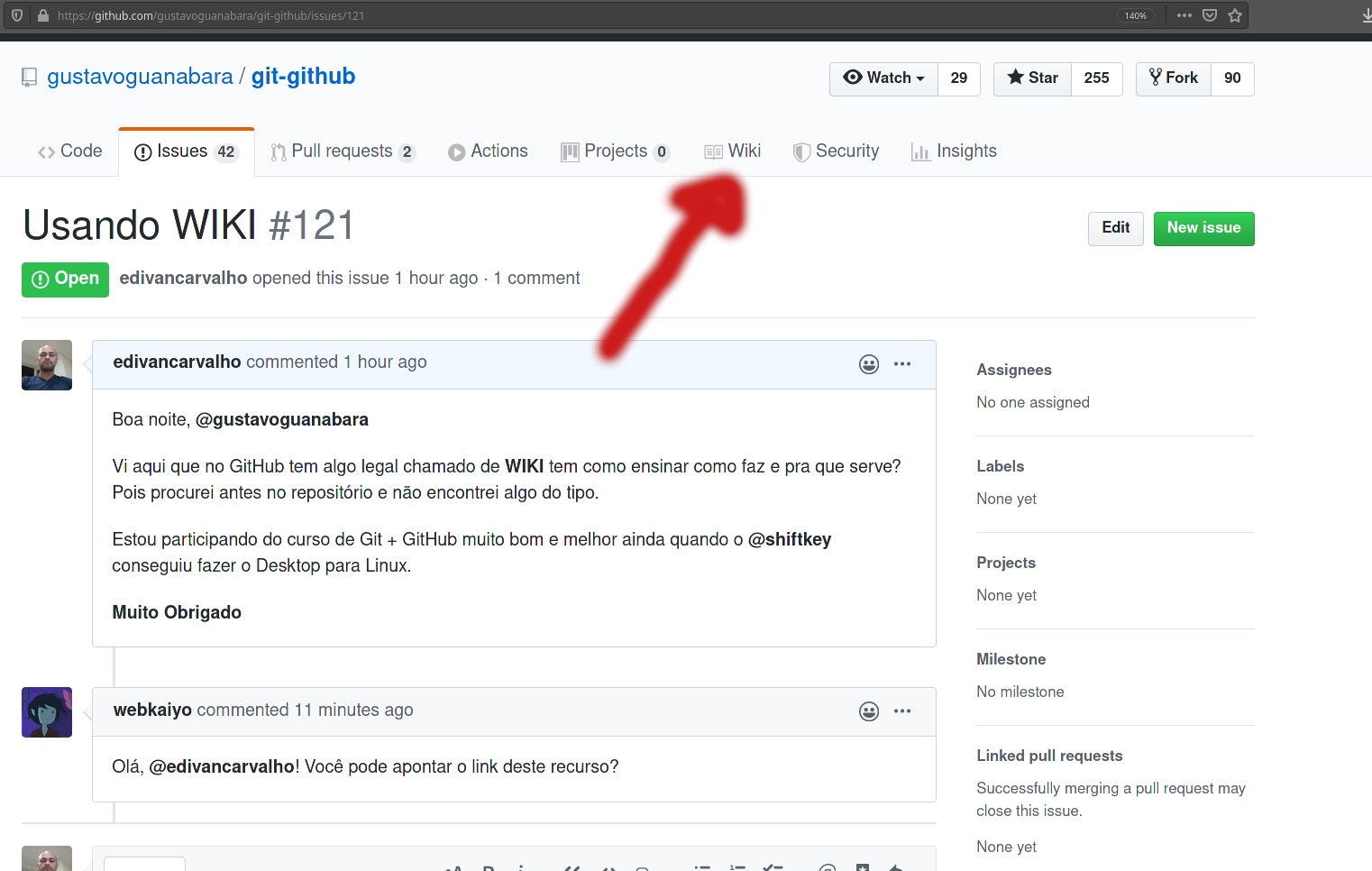 Usando WIKI · Issue #121 · gustavoguanabara/git-github · GitHub