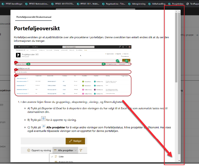 Doble scrollbars på hjelpeinnhold vindu · Issue #997 · Puzzlepart/prosjektportalen365 · GitHub