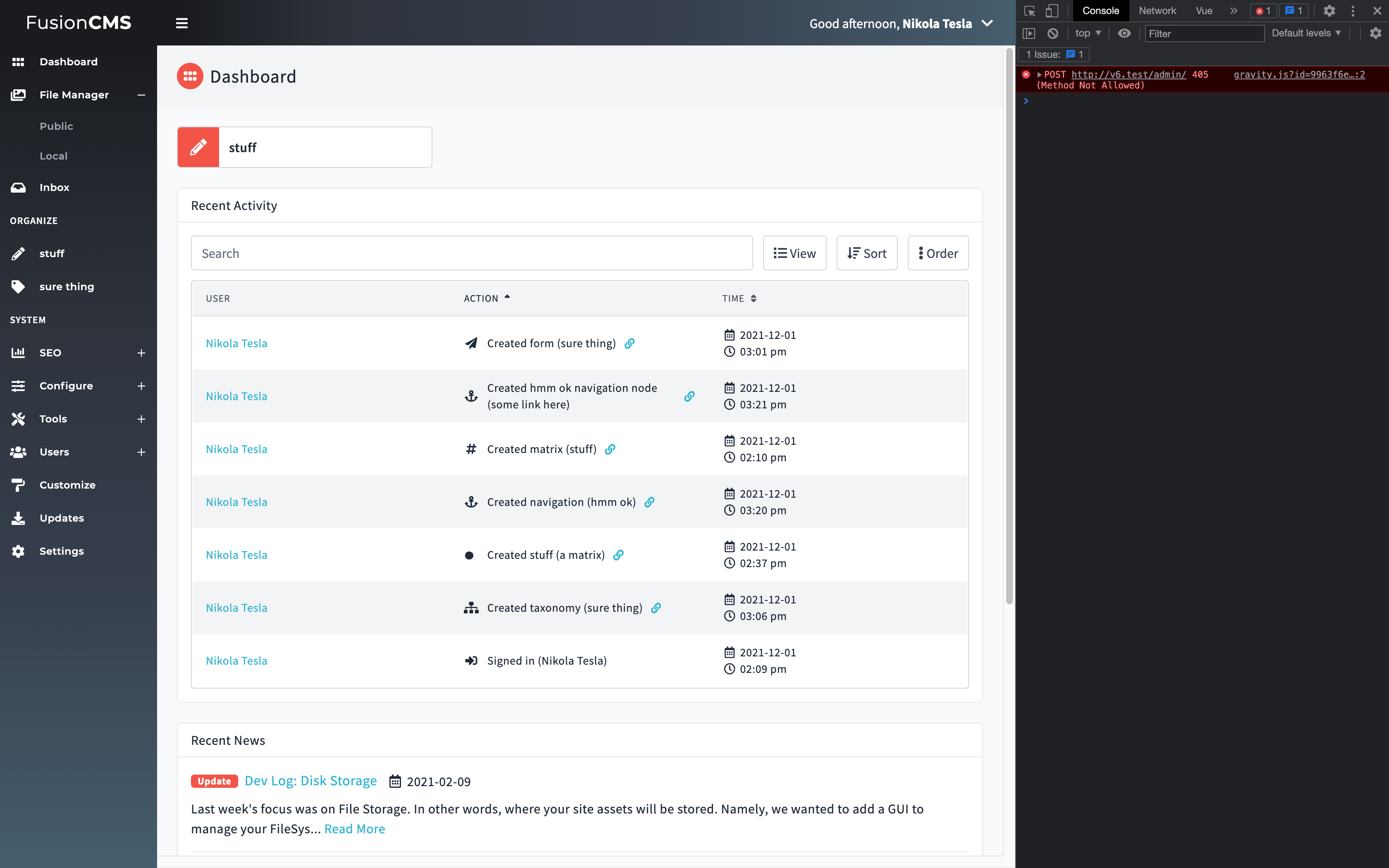 Remove order for recent activity in dashboard · Issue #789 · fusioncms/fusioncms · GitHub